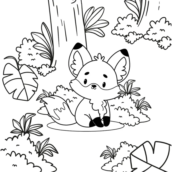 Cute Little Lost Fox in the Forest - Little Rainbow Artwork