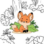 Cute Little Lost Fox in the Forest - Little Rainbow Artwork