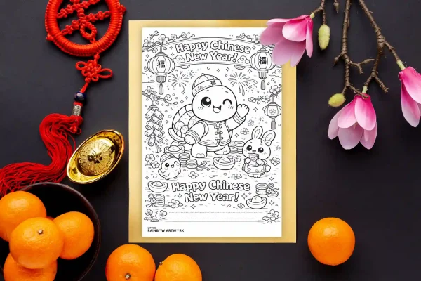 WuGui’s Chinese New Year (CNY) Coloring Page - Little Rainbow Artwork