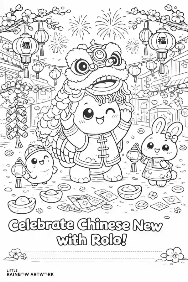 WuGui’s CNY Parade Coloring Page - Little Rainbow Artwork